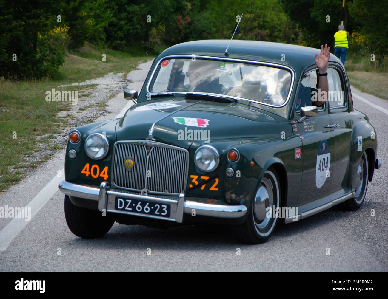ROVER 75 1956 on an old racing car in rally Mille Miglia 2022 the ...