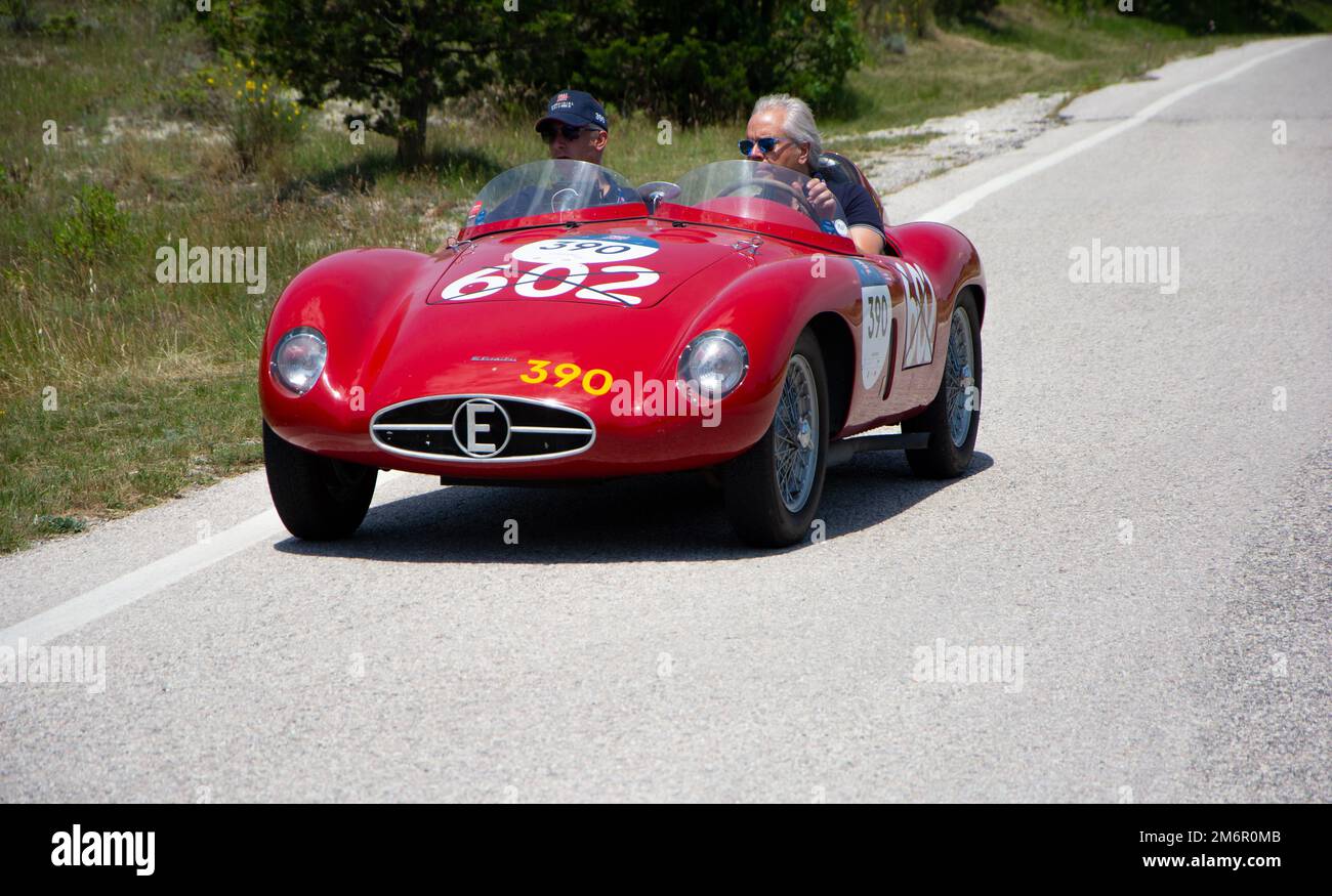 ERMINI 357 SPORT 1500 SCAGLIETTI 1955 on an old racing car in rally ...