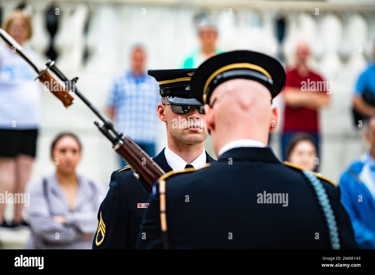 Tomb guards from the 3d U.S. Infantry Regiment perform the Changing of ...