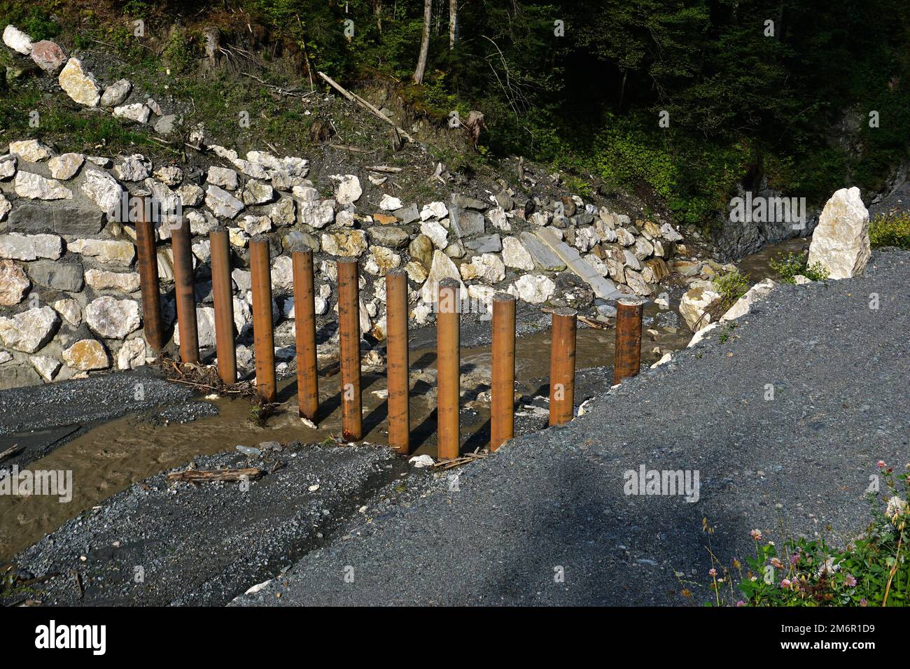 Torrent control at Stampfangerbach near SÃ¶ll at Wilden Kaiser, Austria ...