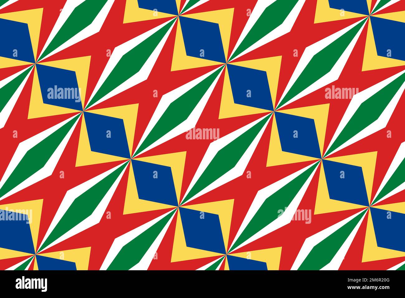 Geometric pattern in the colors of the national flag of Seychelles. The ...