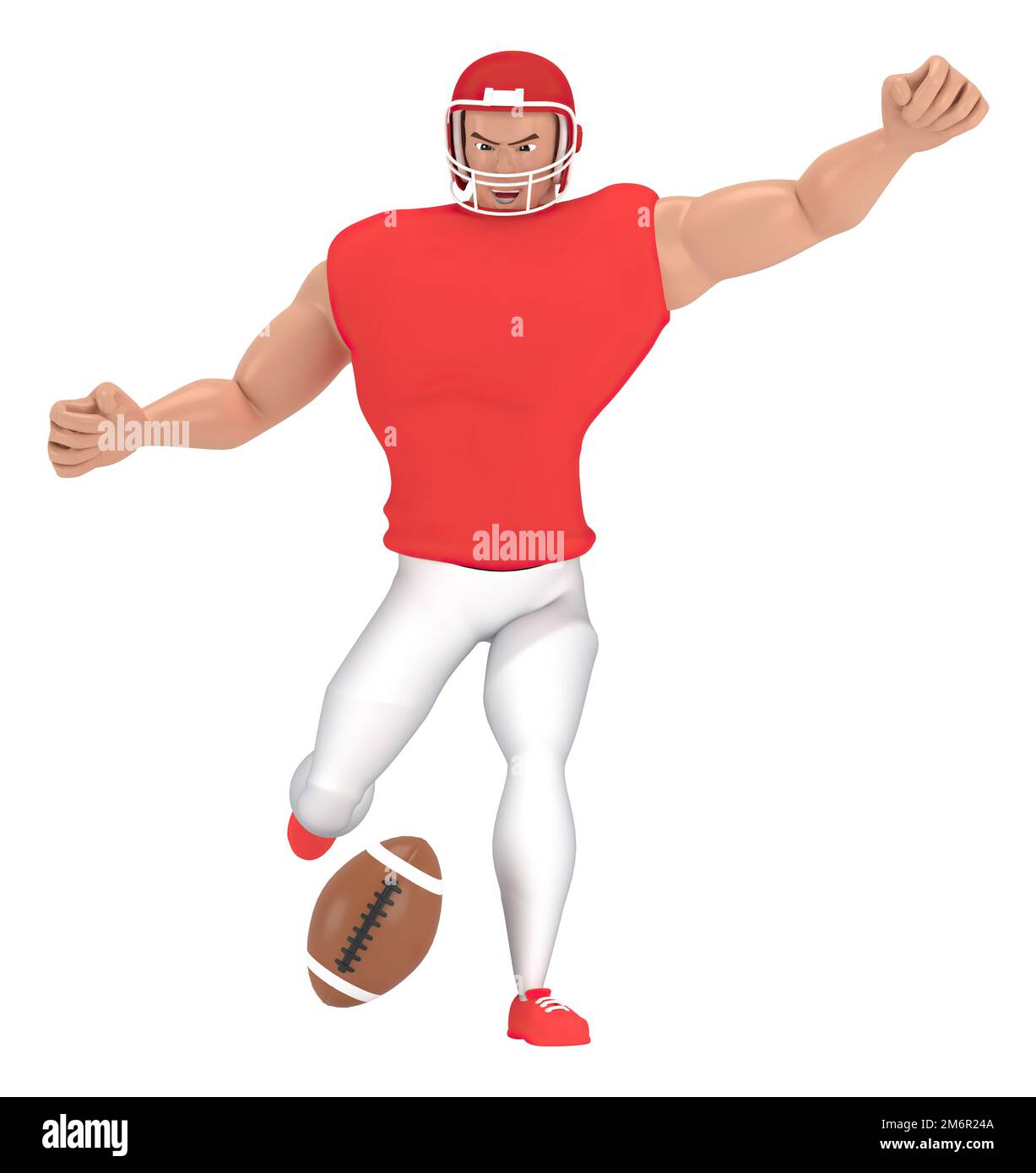Isometric sport characters american football players . 3d rendering of ...