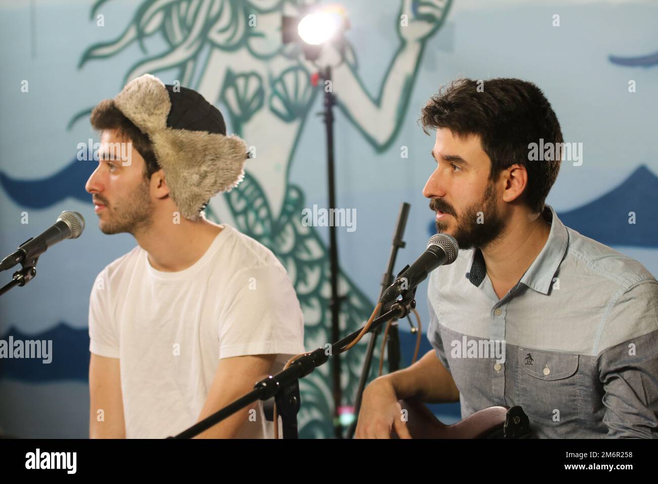 The brothers AJR film a studio session in New York Stock Photo - Alamy