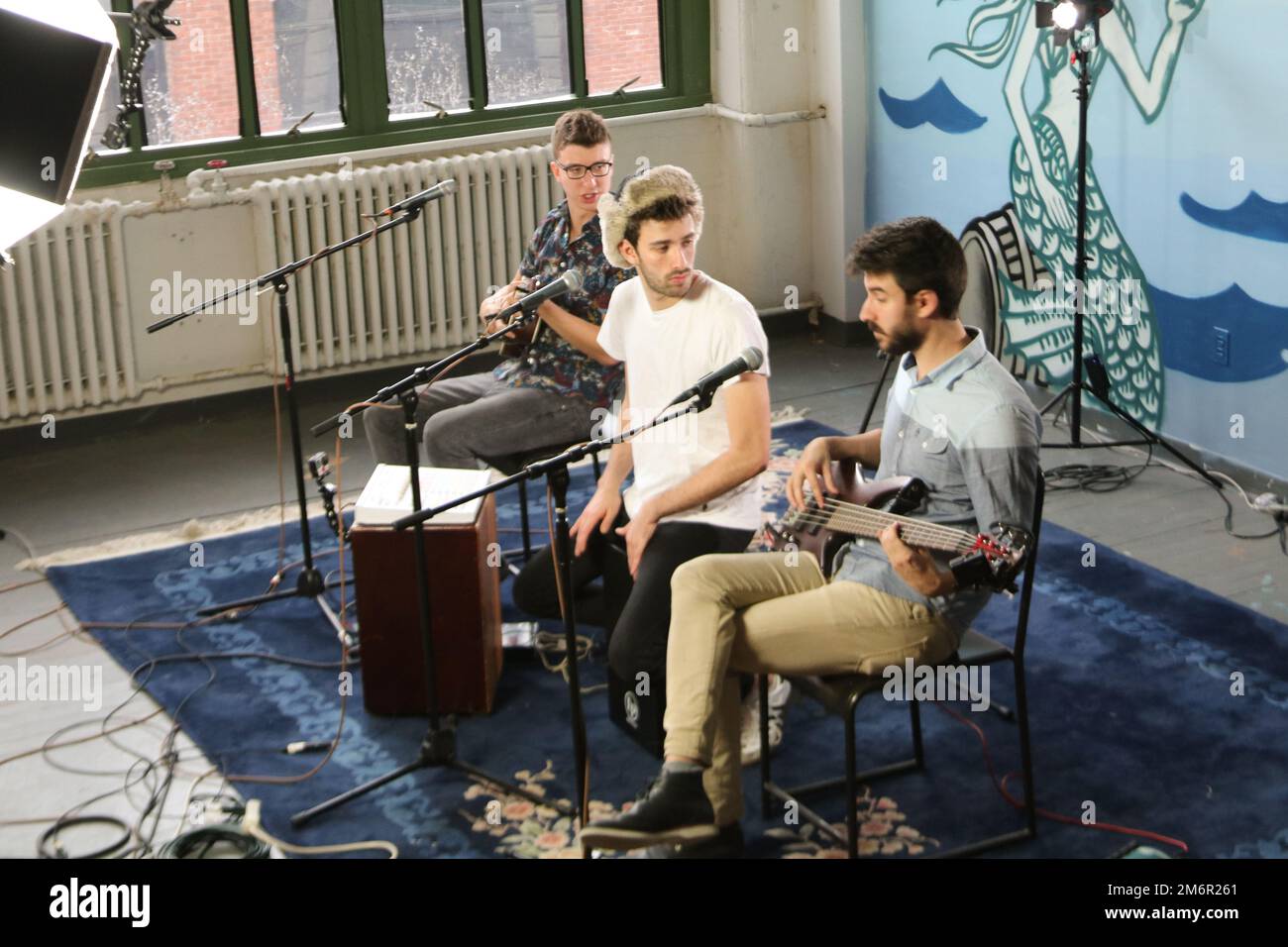 The brothers AJR film a studio session in New York Stock Photo - Alamy
