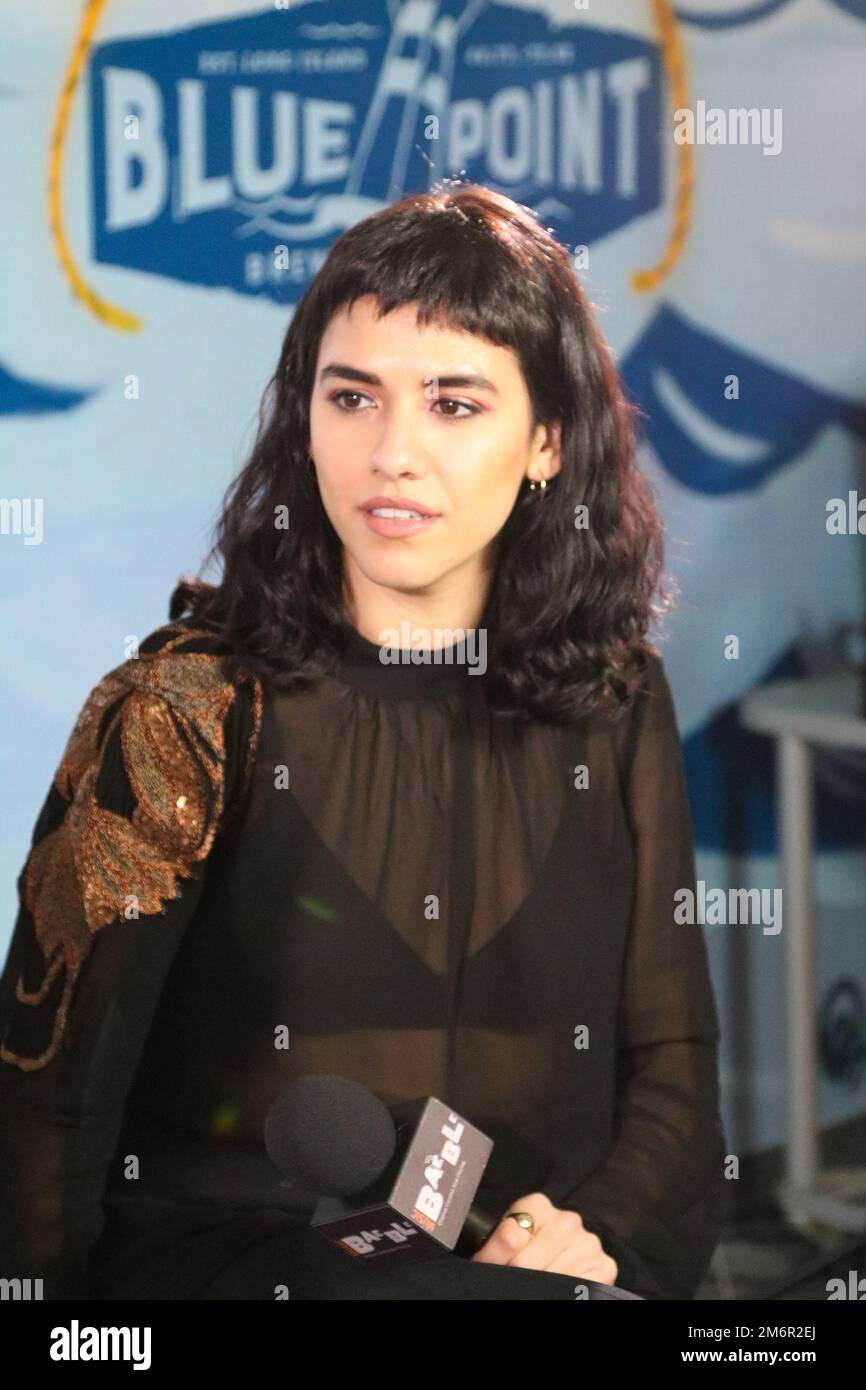 Charlotte OC shooting an interview in Brooklyn Stock Photo - Alamy