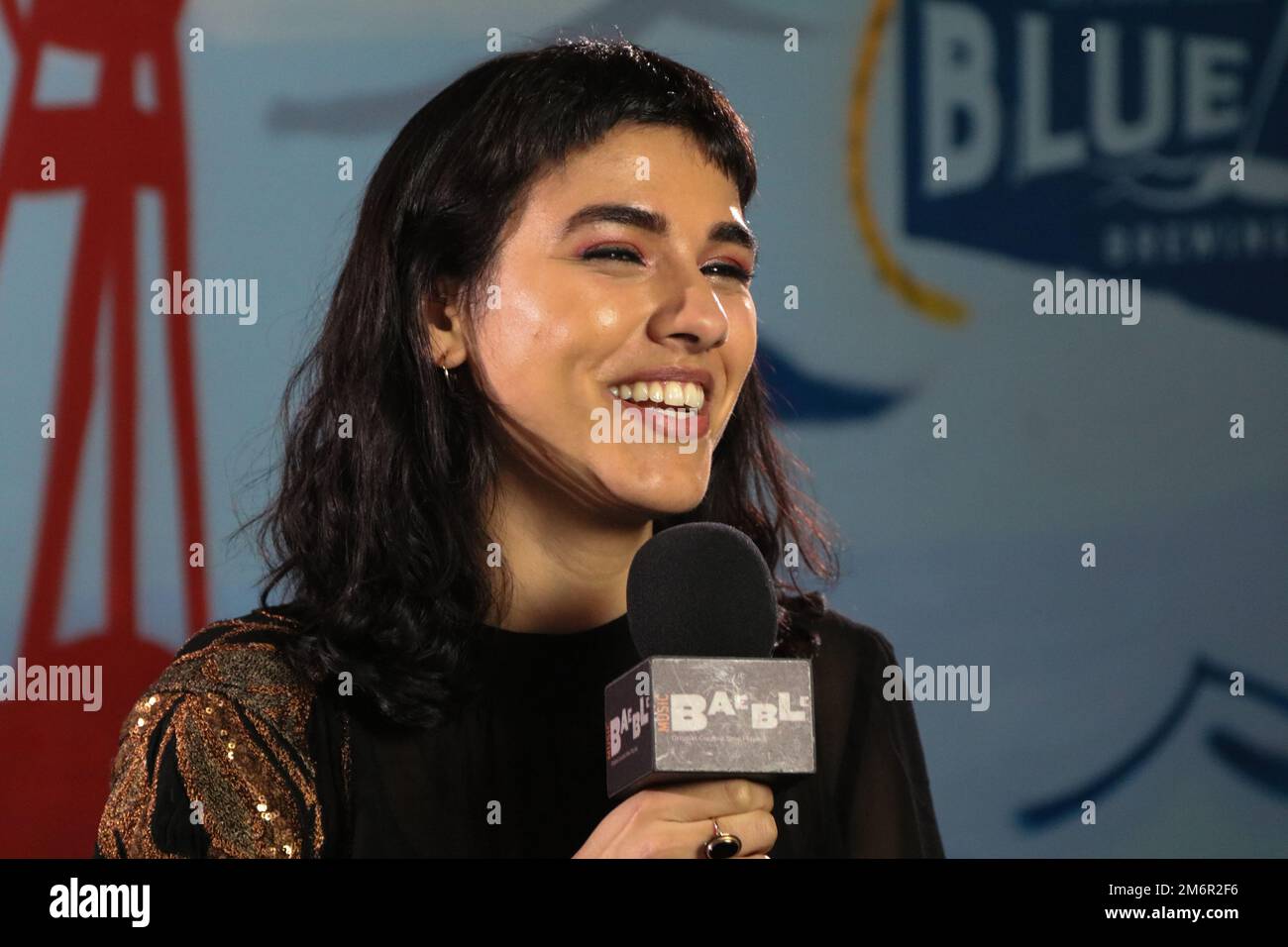 Charlotte OC shooting an interview in Brooklyn Stock Photo - Alamy