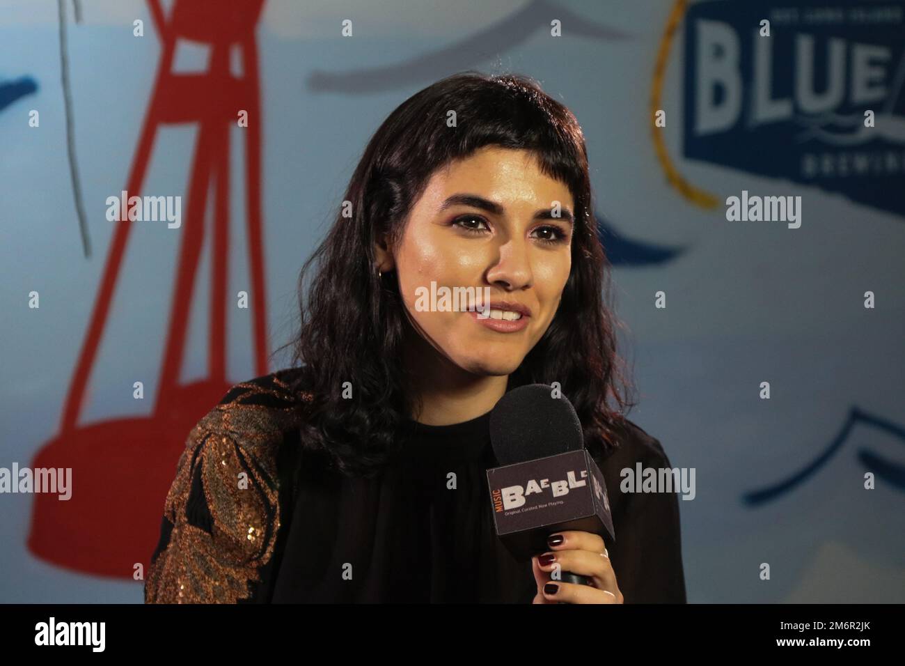 Charlotte OC shooting an interview in Brooklyn Stock Photo - Alamy