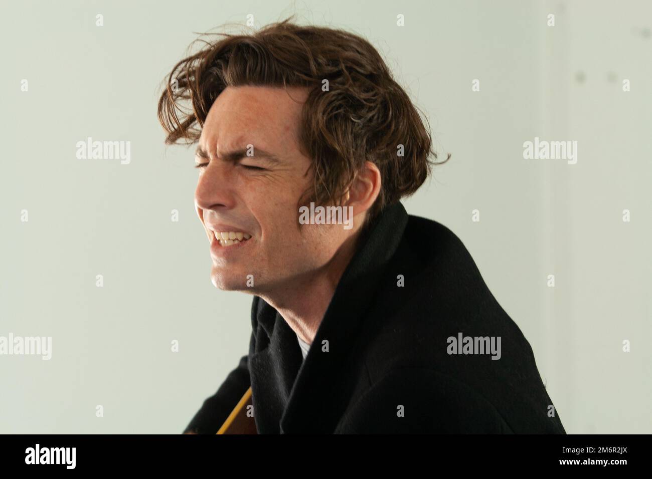 Augustana's Dan Layus films a session in Brooklyn Stock Photo - Alamy