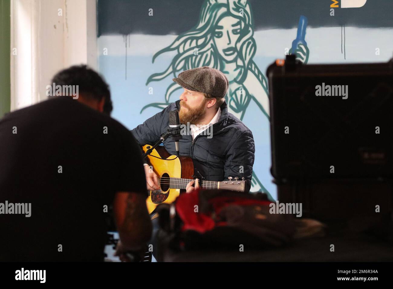 Alex Clare films a session in studio in New York Stock Photo - Alamy