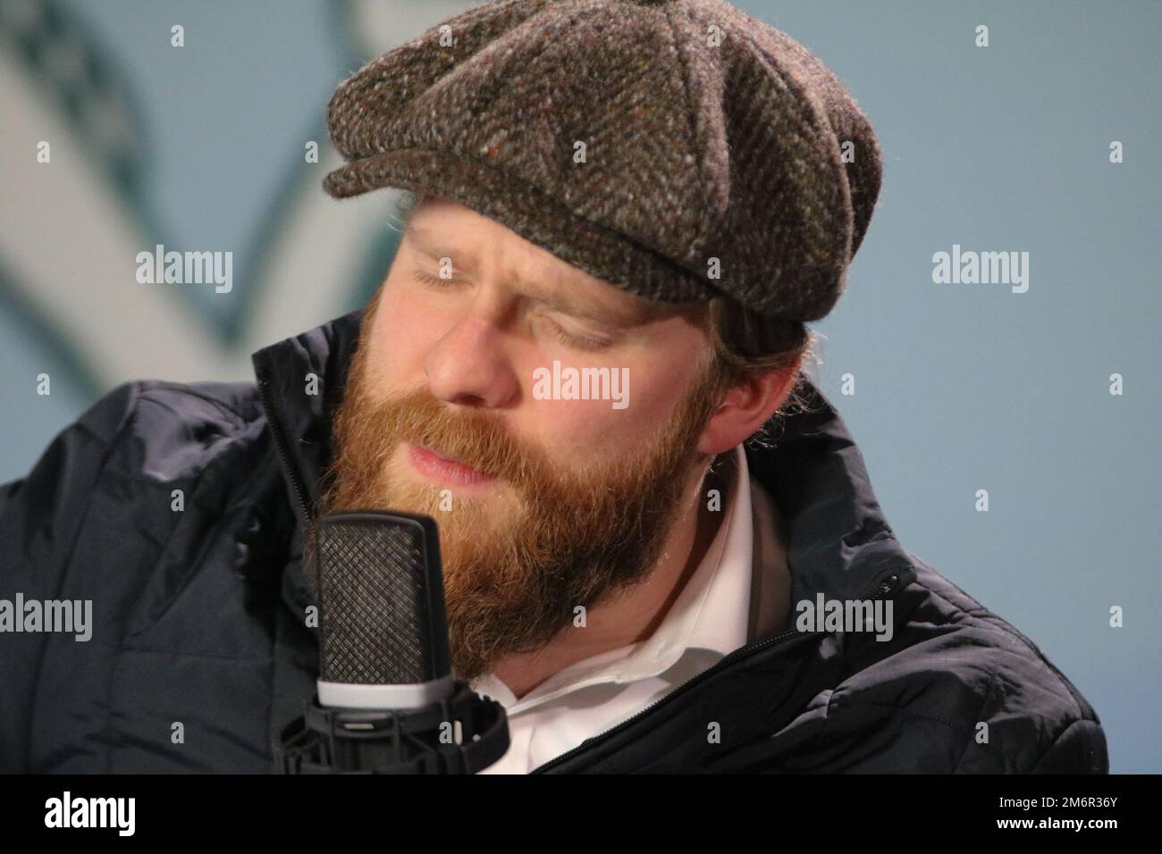 Alex Clare films a session in studio in New York Stock Photo - Alamy
