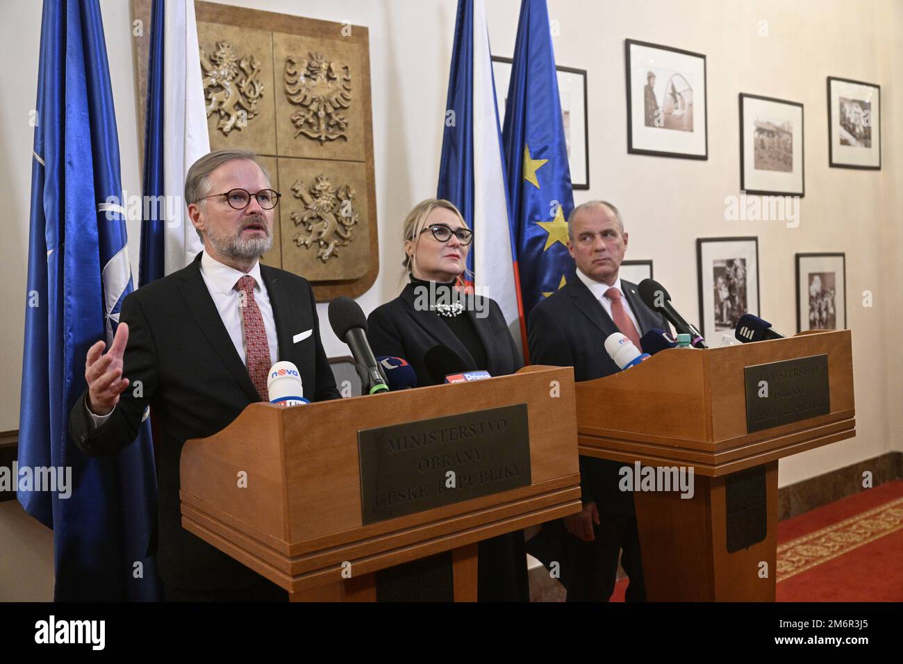 Prague, Czech Republic. 05th Jan, 2023. (L-R) Czech Prime Minister Petr ...