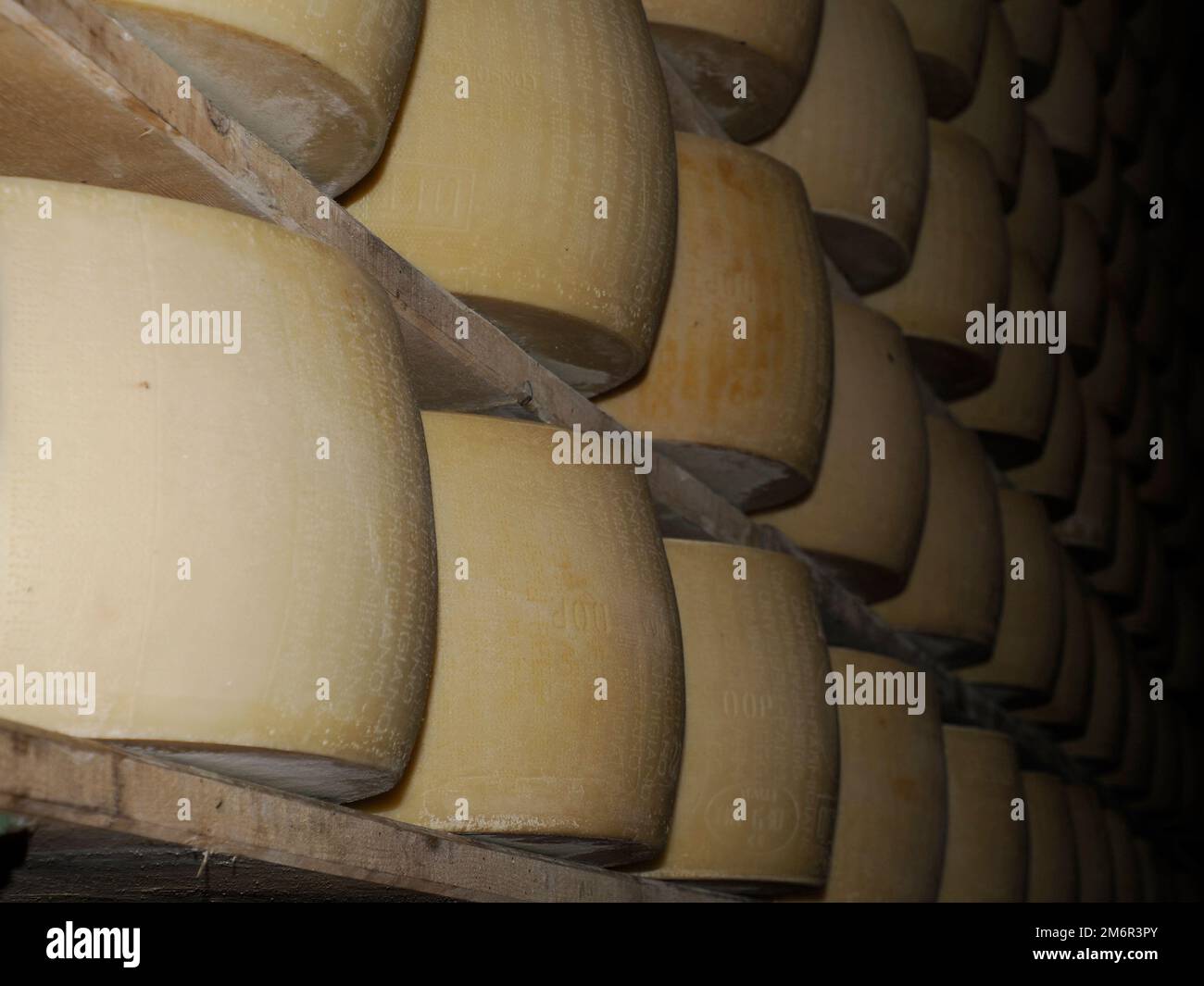 dop Typical italian cheese Parmigiano Reggiano (parmesan Stock Photo ...