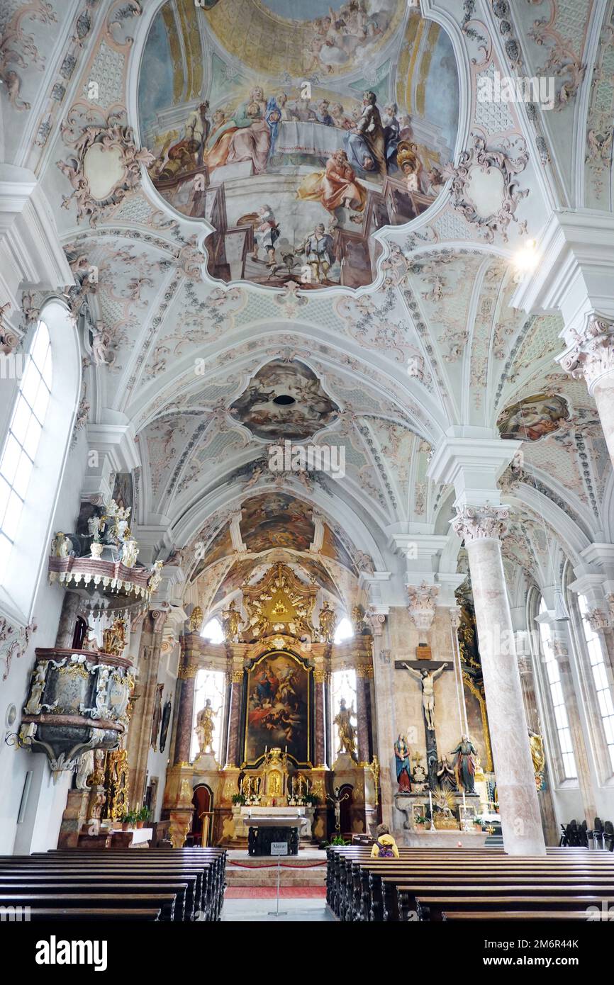 Baroque splendor in the parish church of St. Virgil Stock Photo - Alamy