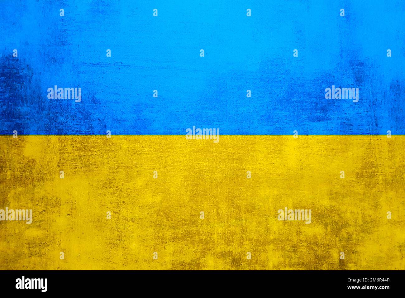 The wall is in the colors of the Ukrainian national flag - blue and ...