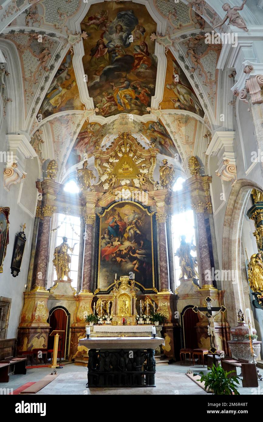 Baroque splendor in the parish church of St. Virgil Stock Photo - Alamy