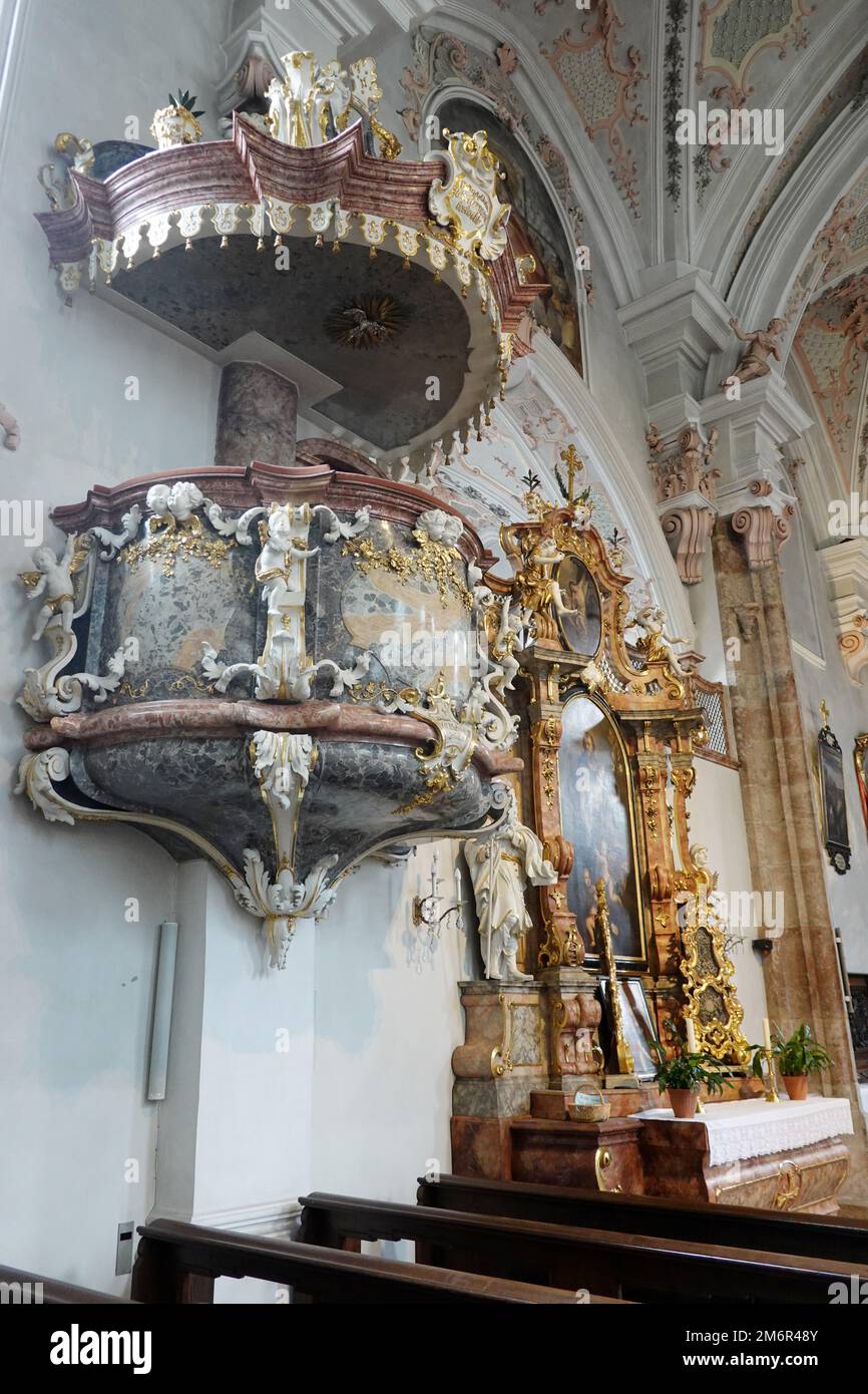 Baroque splendor in the parish church of St. Virgil Stock Photo - Alamy