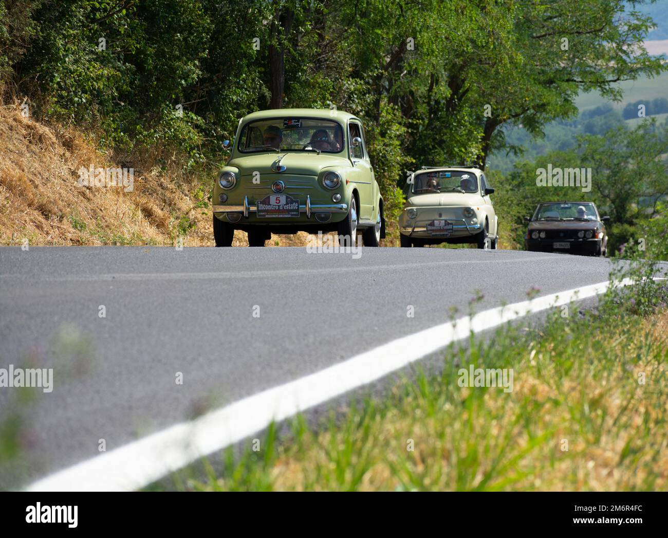 Rally of classic cars fiat 600 in pesaro Stock Photo - Alamy