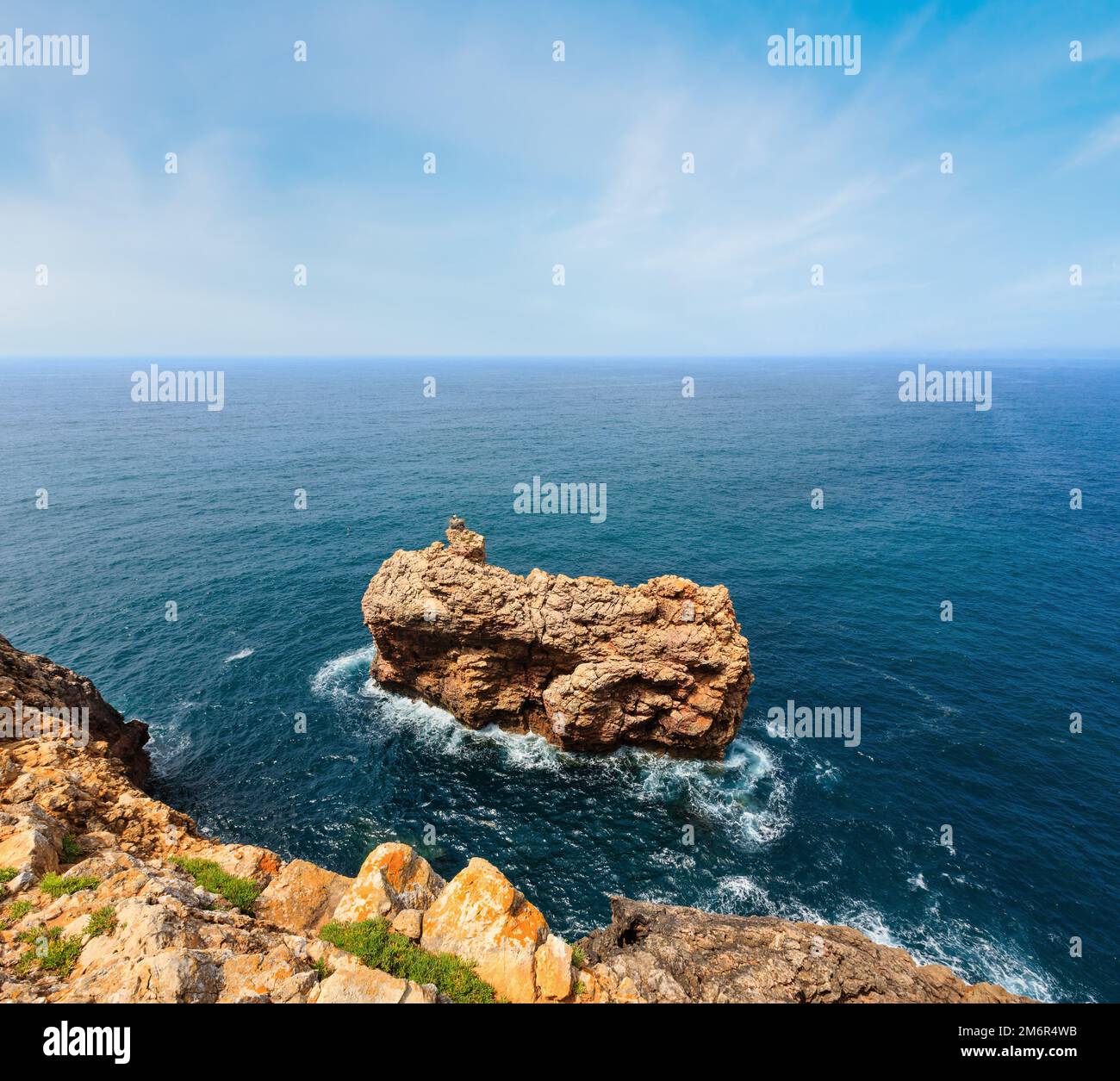 Nest of storks on rock Stock Photo - Alamy