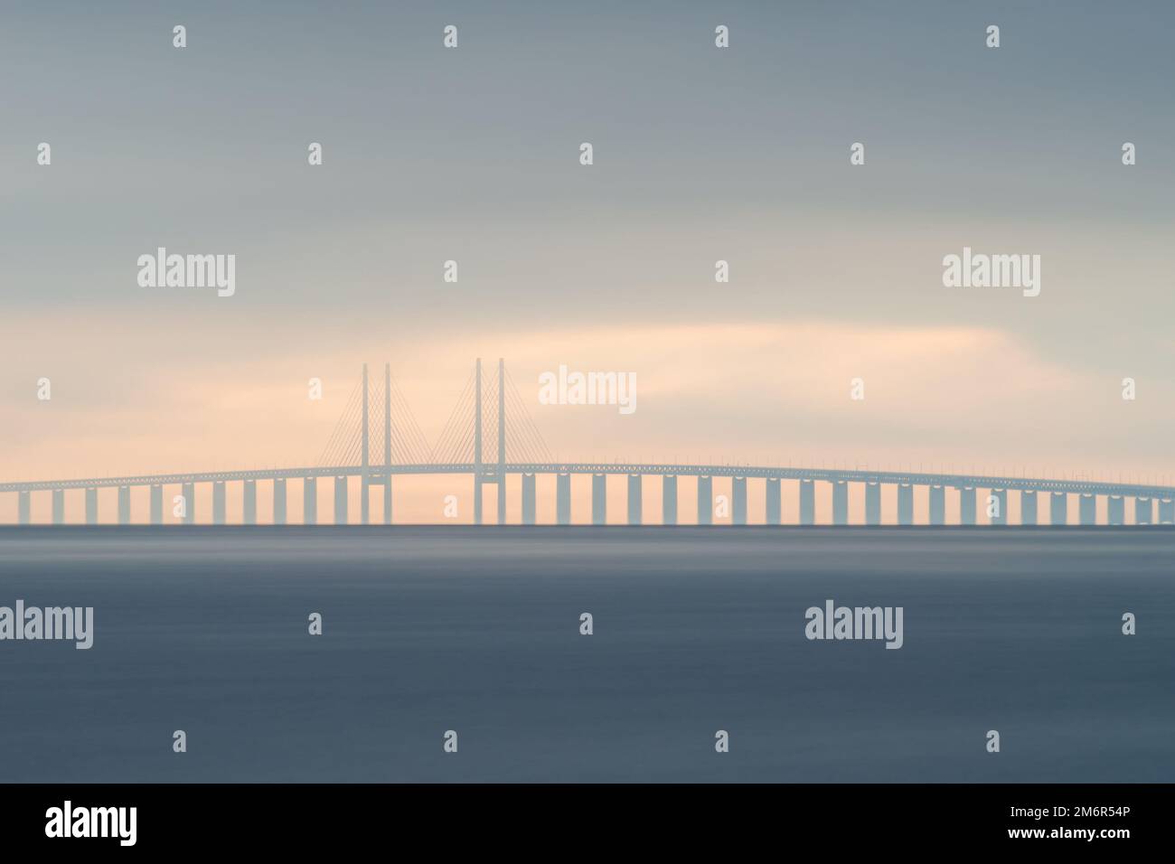 Oresund Bridge, crossing the Øresund strait between Denmark and Sweden ...