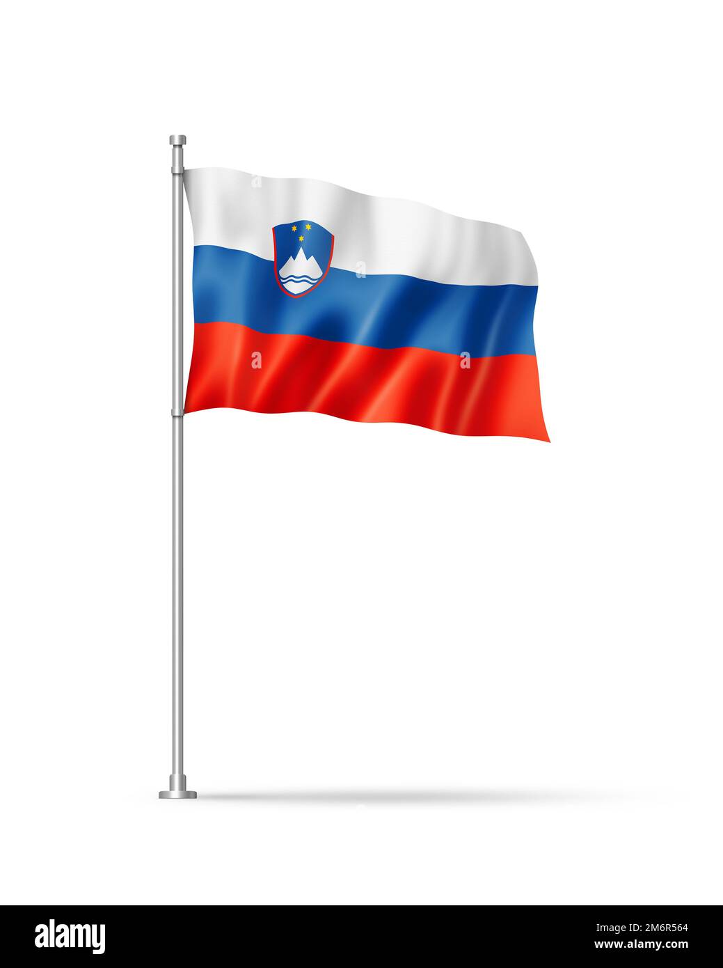 Slovenian flag isolated on white Stock Photo - Alamy