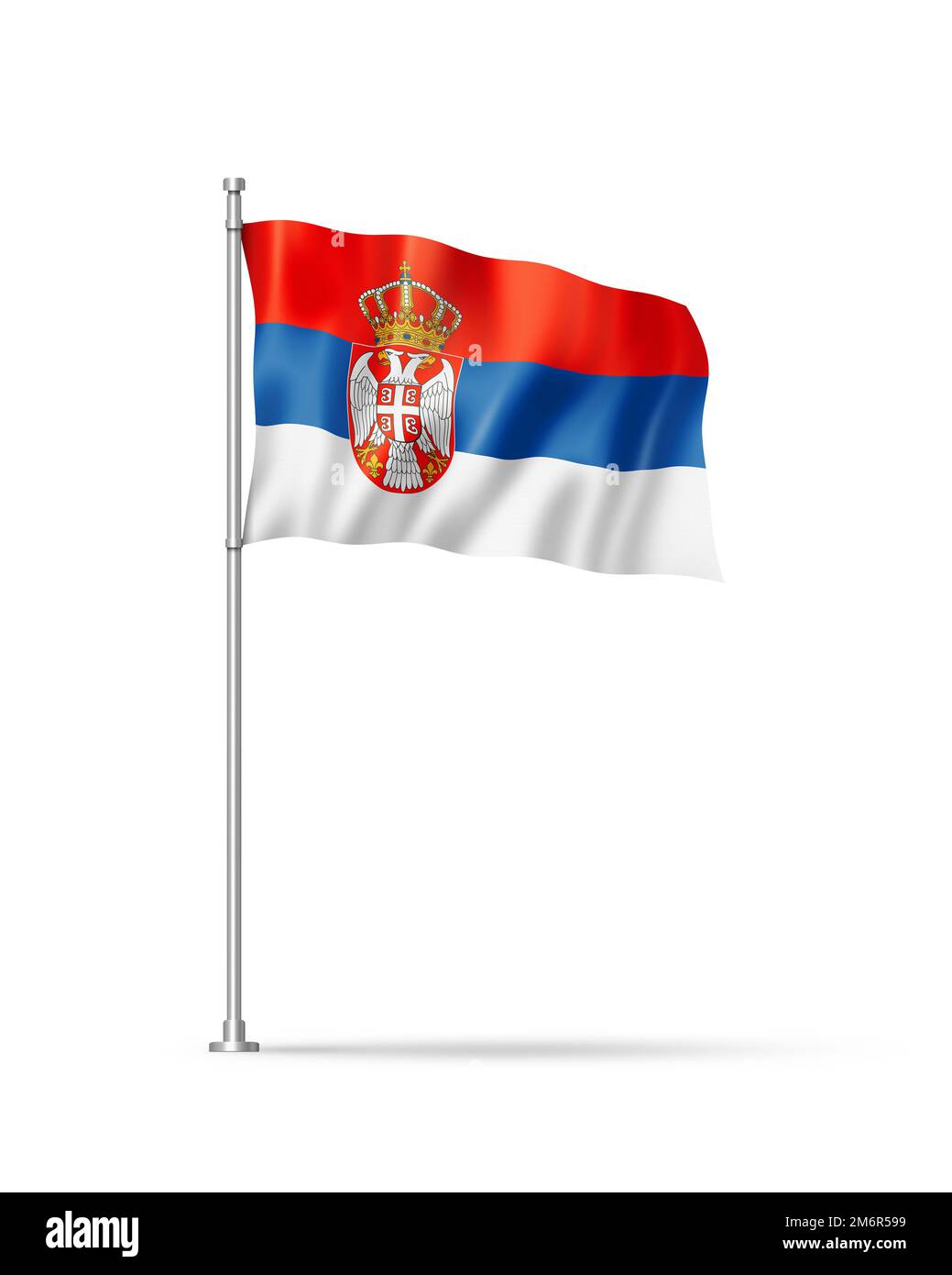 Serbian flag isolated on white Stock Photo - Alamy