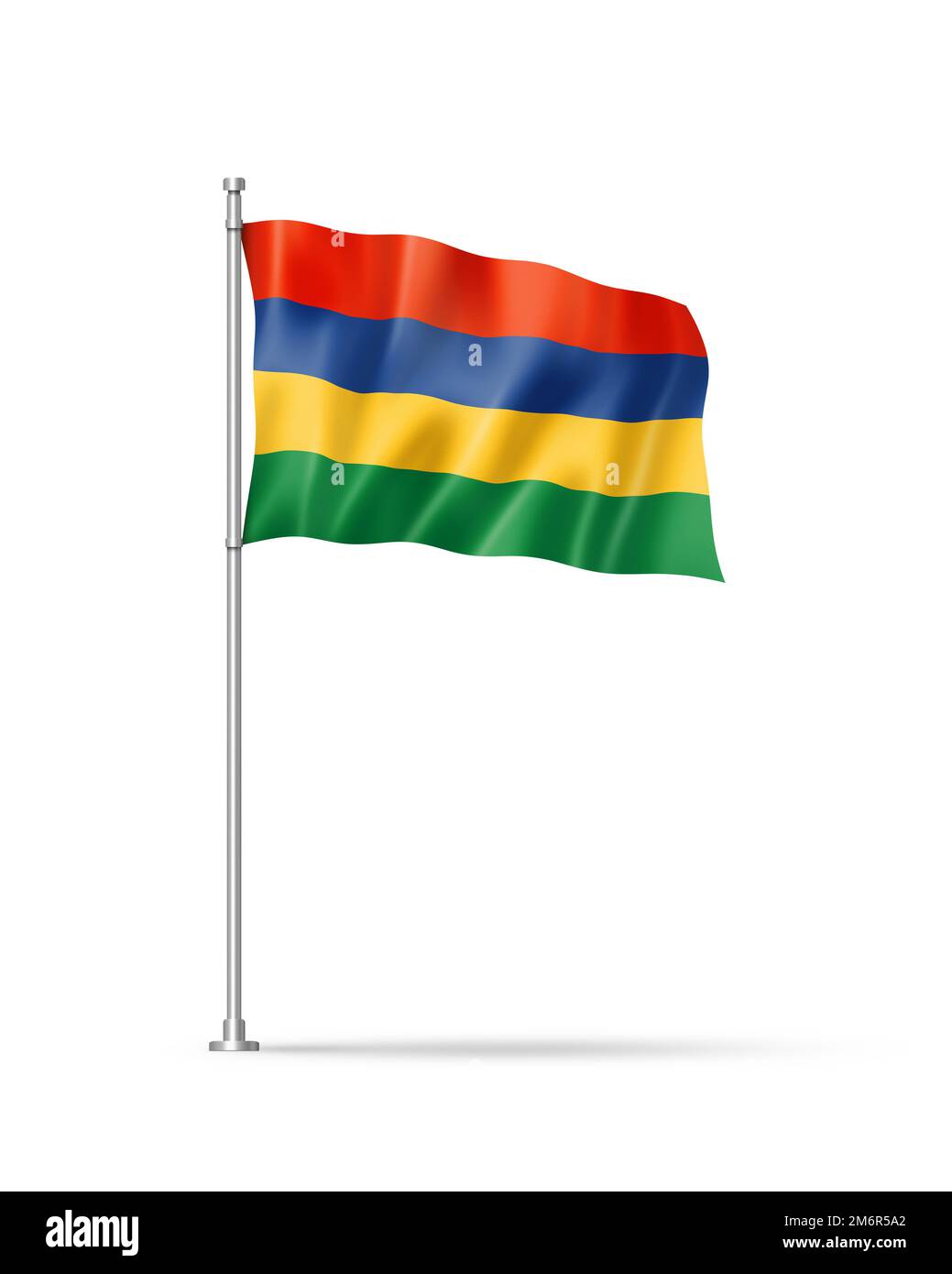 Mauritius flag isolated on white Stock Photo - Alamy