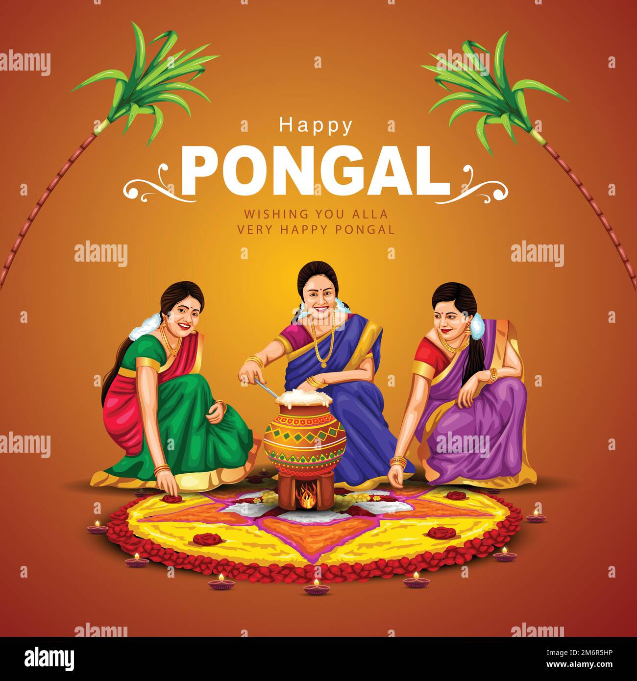 new illustration of Happy Pongal Holiday Harvest Festival of Tamil Nadu ...