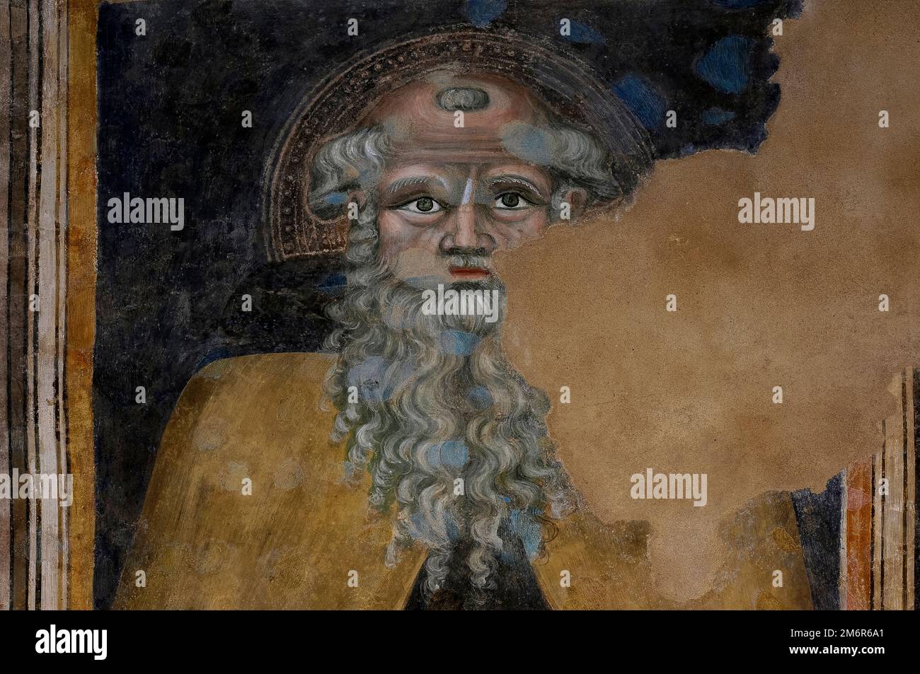 Saint Anthony the Abbot: venerable patriarch with bald head and curly ...