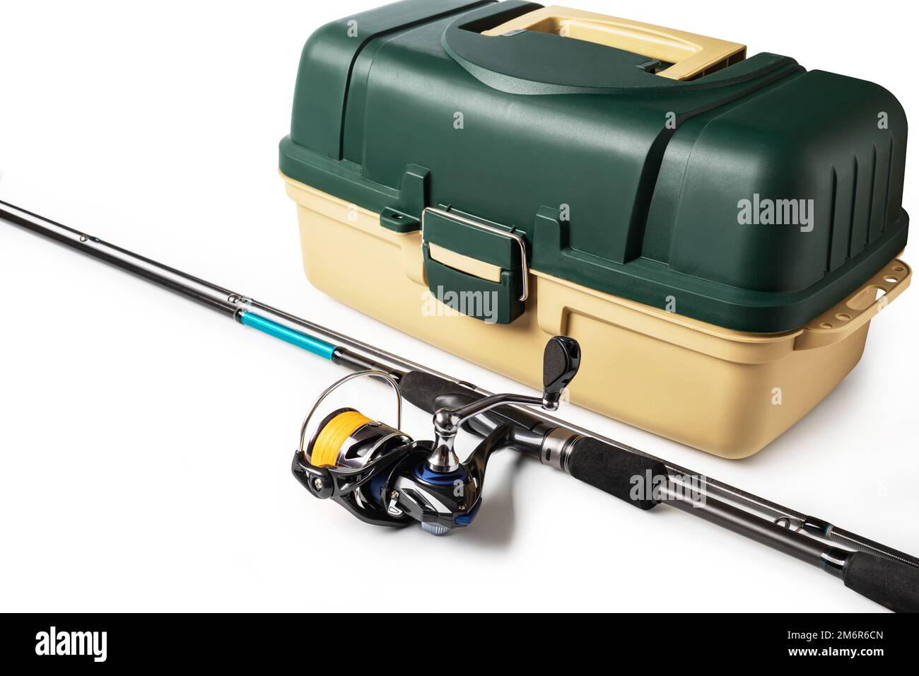 Fishing Rod and Tackle Box Stock Photo - Alamy