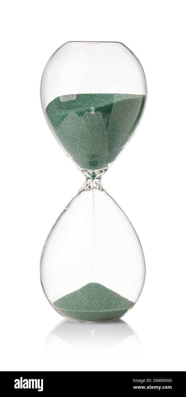 Hourglasses with green sand Stock Photo - Alamy