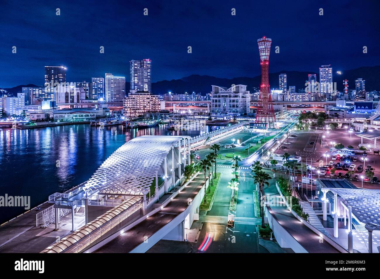 Night view of Kobe Meriken Park Stock Photo - Alamy