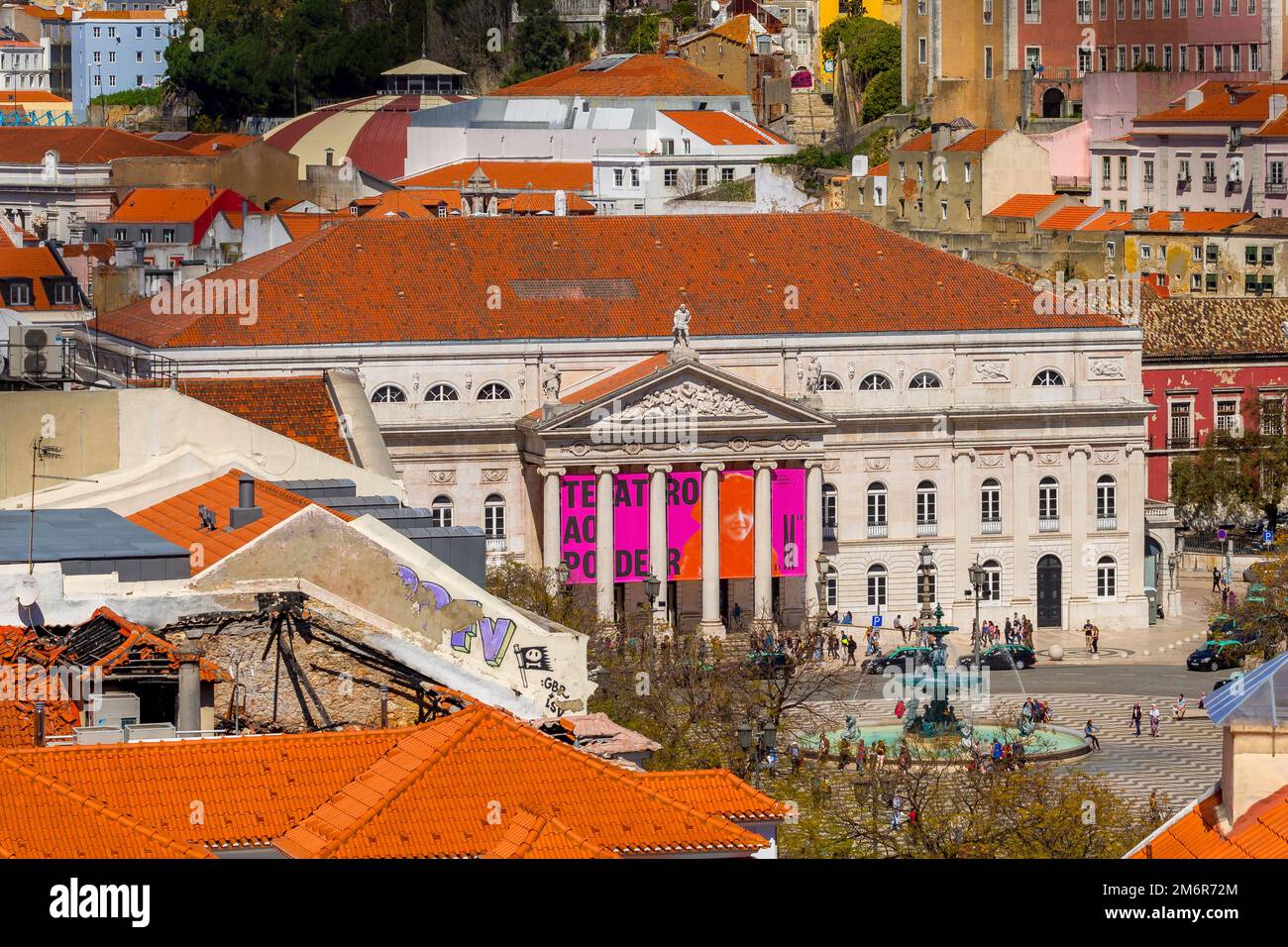 Panoramic view downtown lisbon historical hi-res stock photography and ...