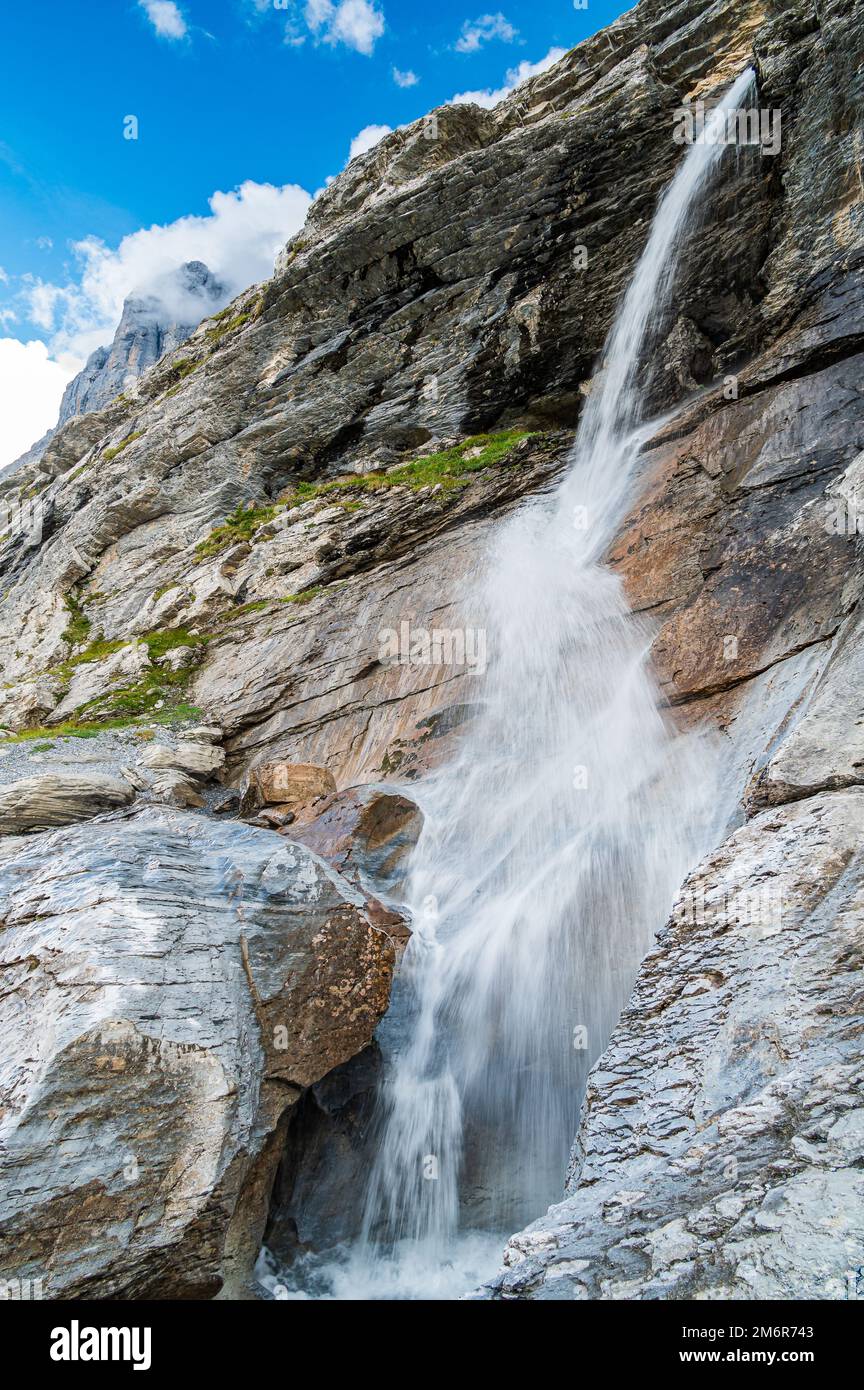 Waterfall on mountain in grindelwald hi-res stock photography and ...