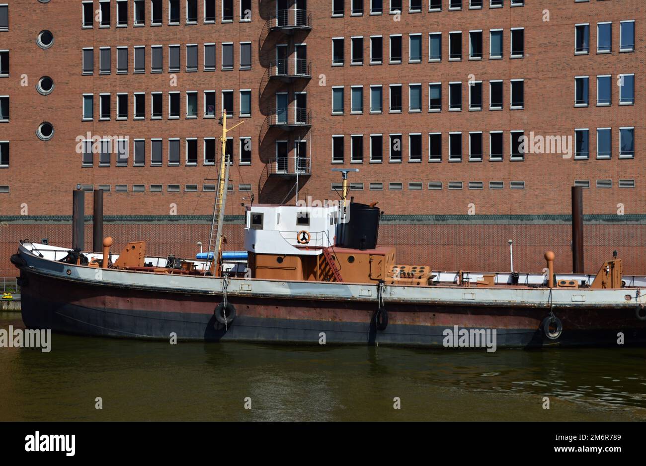 Historical Boat in the Neighborhood Hafen City in the Hanse City ...