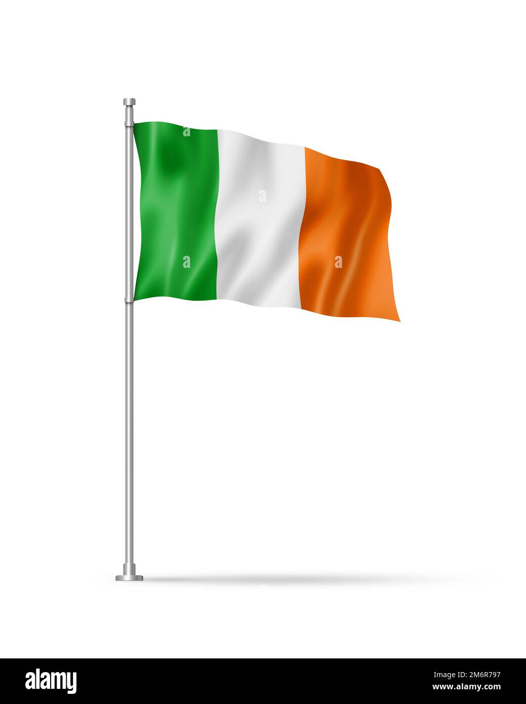 Irish flag isolated on white Stock Photo - Alamy