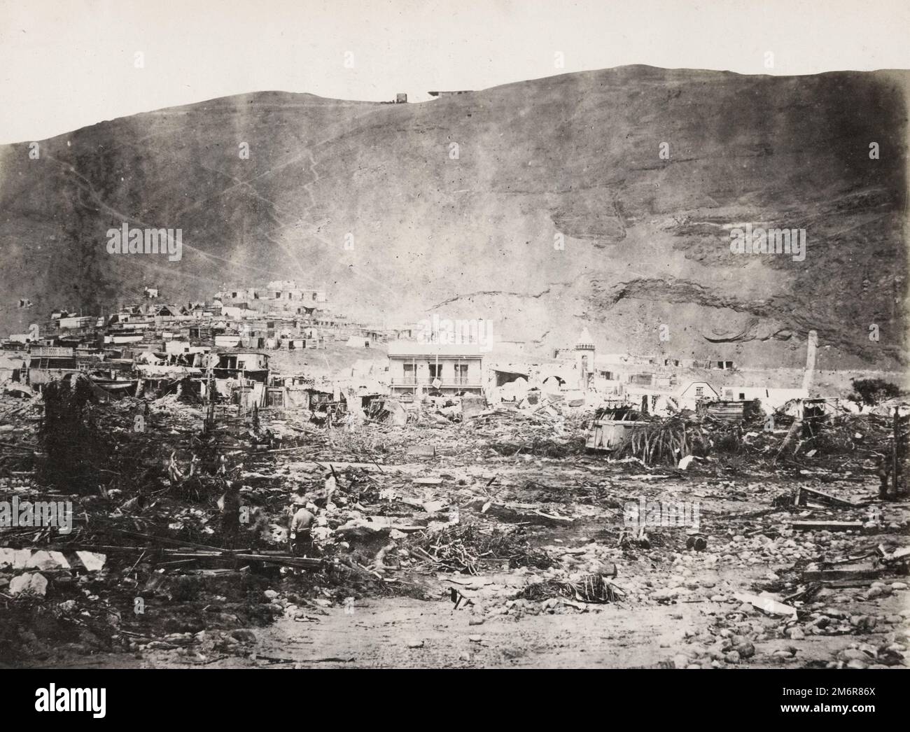 19th century vintage photograph: Arica (Peru now Chile) in 1868 after ...