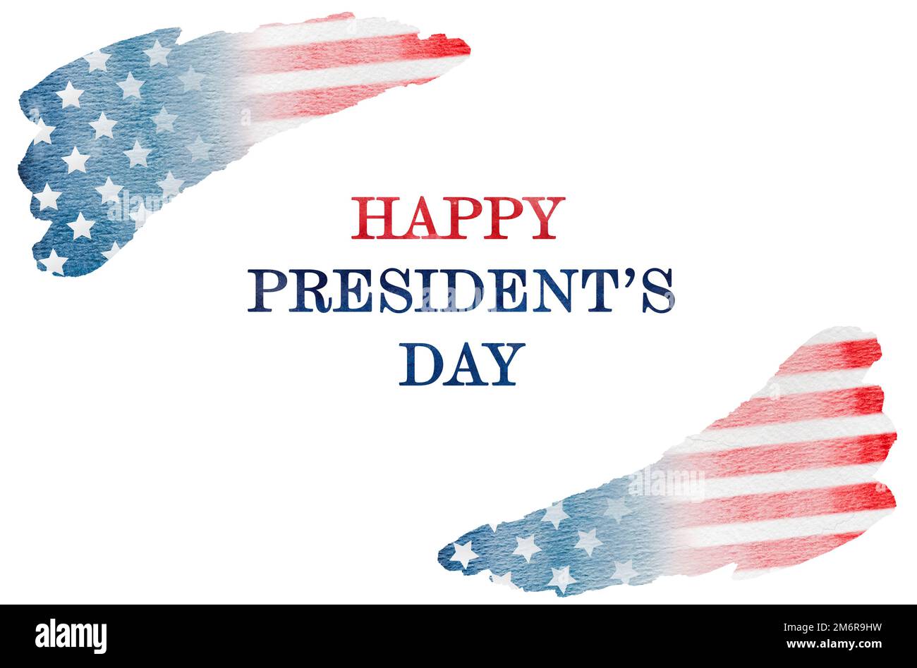 Bright watercolor drawing of the American Flag and congratulatory ...