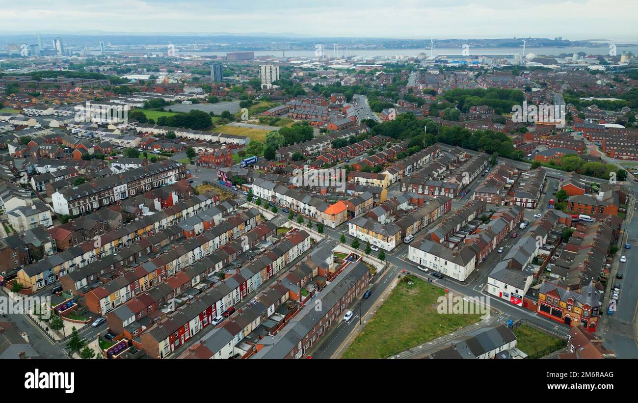 The residential area of Liverpool Anfield from above - travel ...
