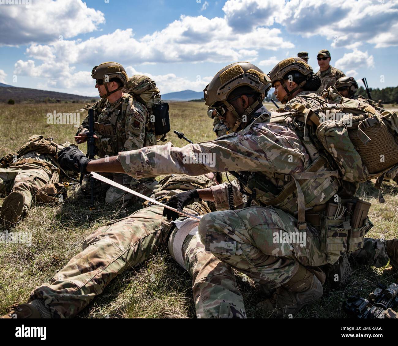 *Note: this is a simulated exercise.* Members of U.S. Air Force 820th ...