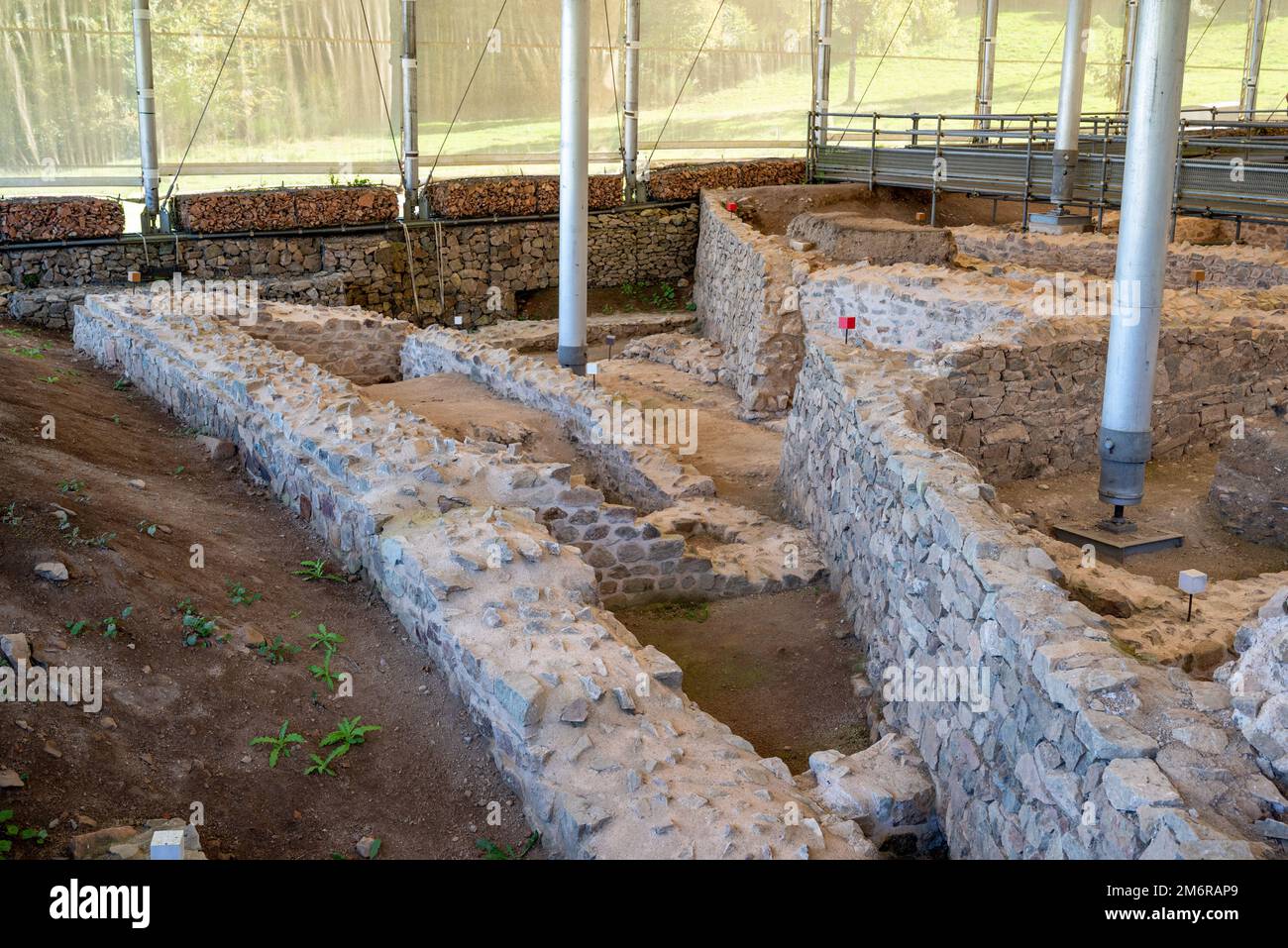 Bibracte Archaeological Center. Gallic archaeological ruins on Mount ...