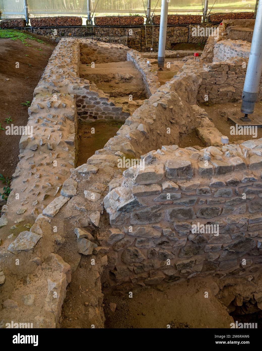 Bibracte Archaeological Center. Gallic archaeological ruins on Mount ...