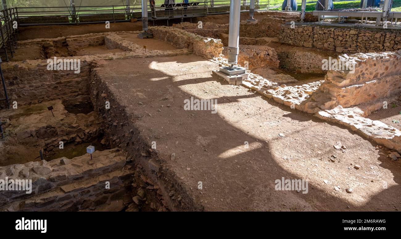Bibracte Archaeological Center. Gallic archaeological ruins on Mount ...