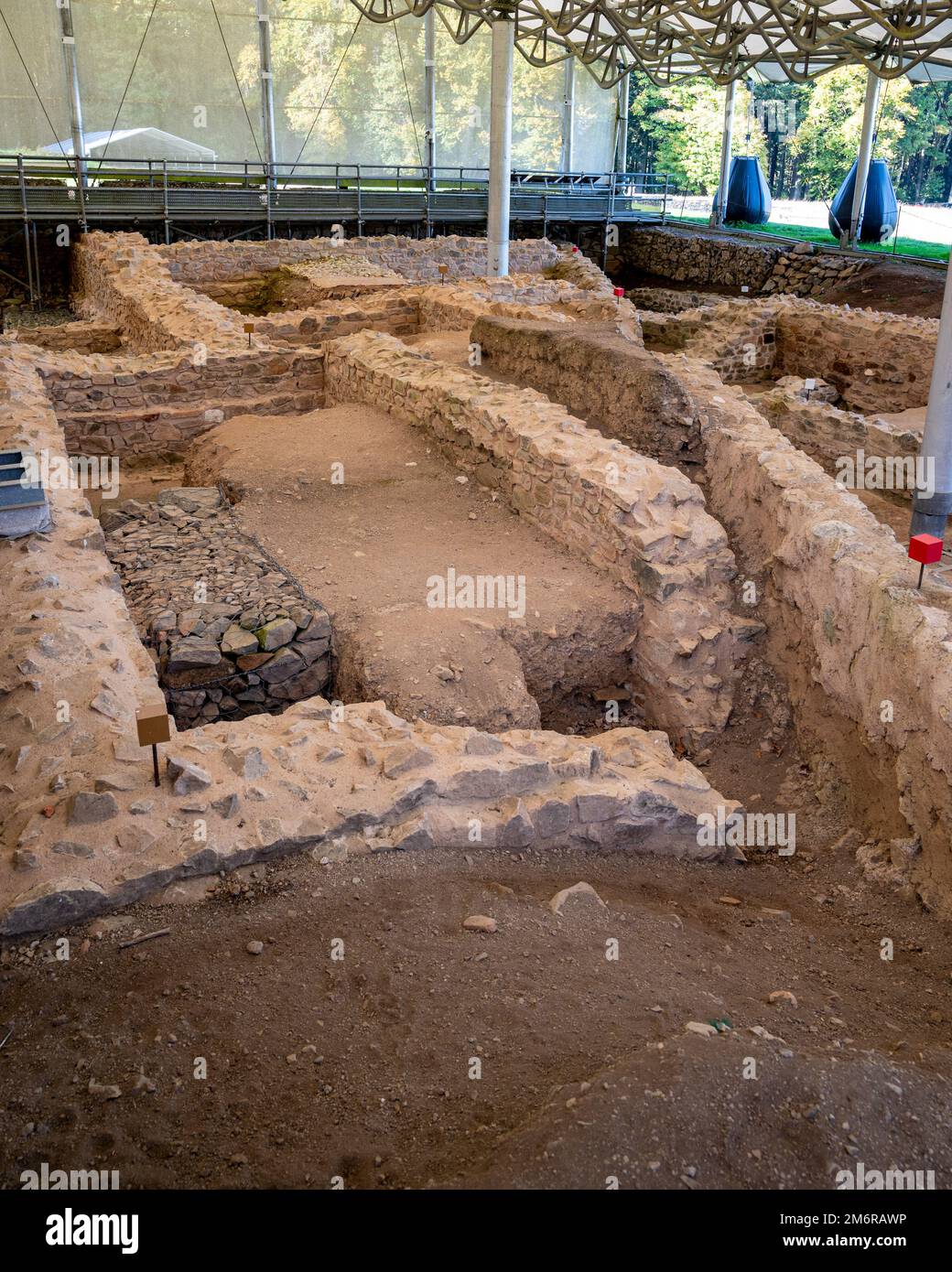 Bibracte Archaeological Center. Gallic archaeological ruins on Mount ...