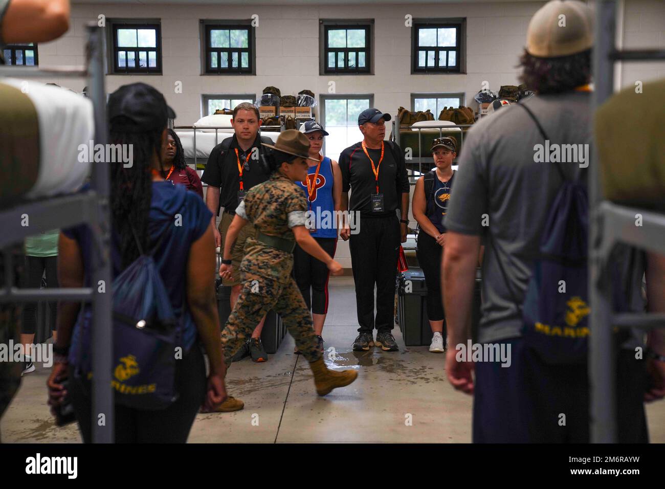 High school educators receive a recruit squad bay tour at Marine Corps ...