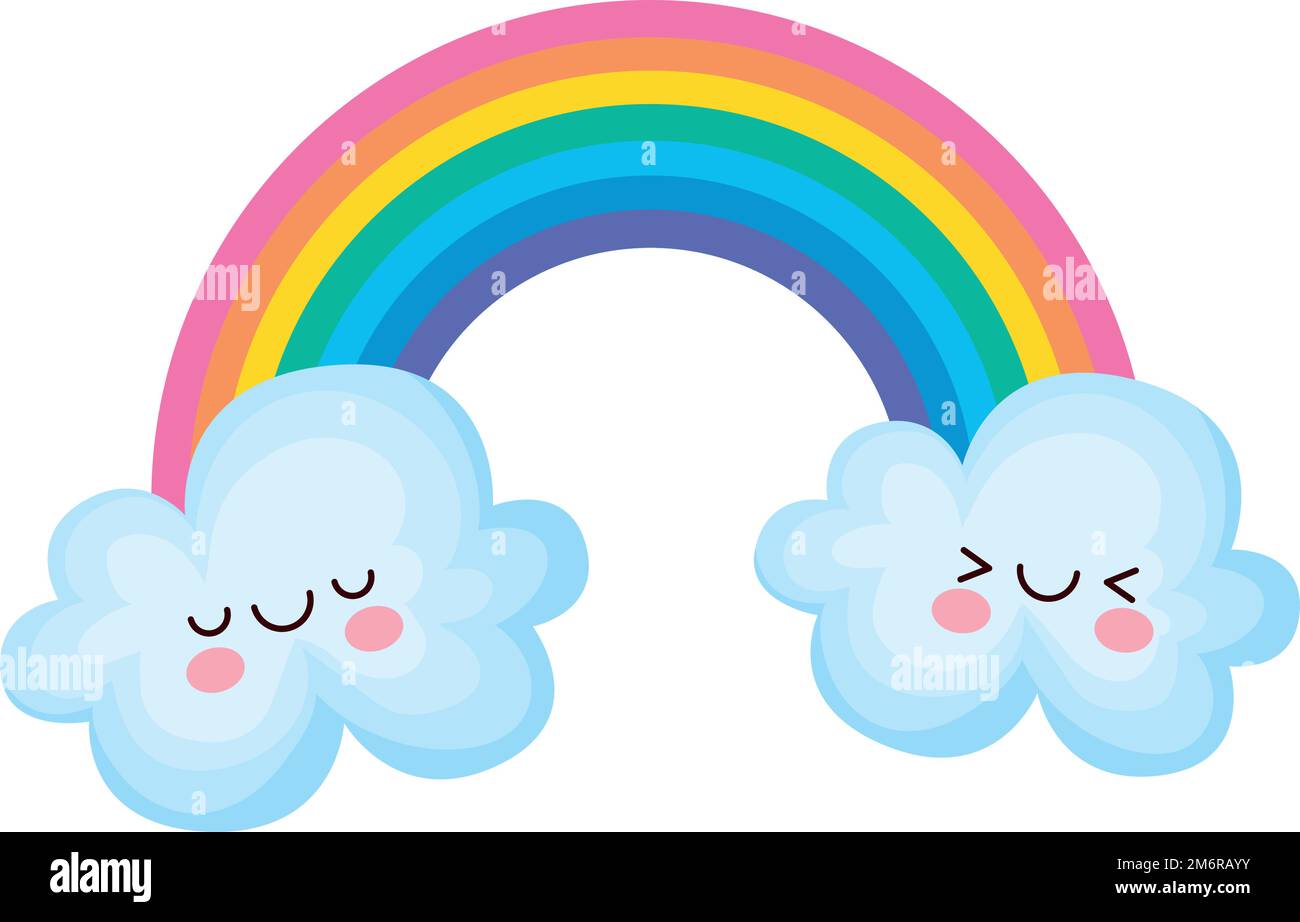 kawaii rainbow illustration Stock Vector Image & Art - Alamy