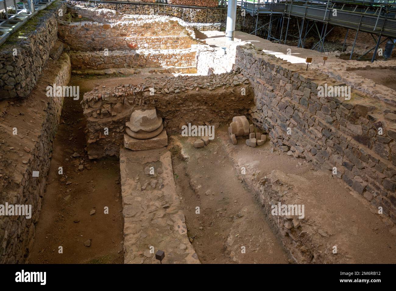 Bibracte Archaeological Center. Gallic archaeological ruins on Mount ...