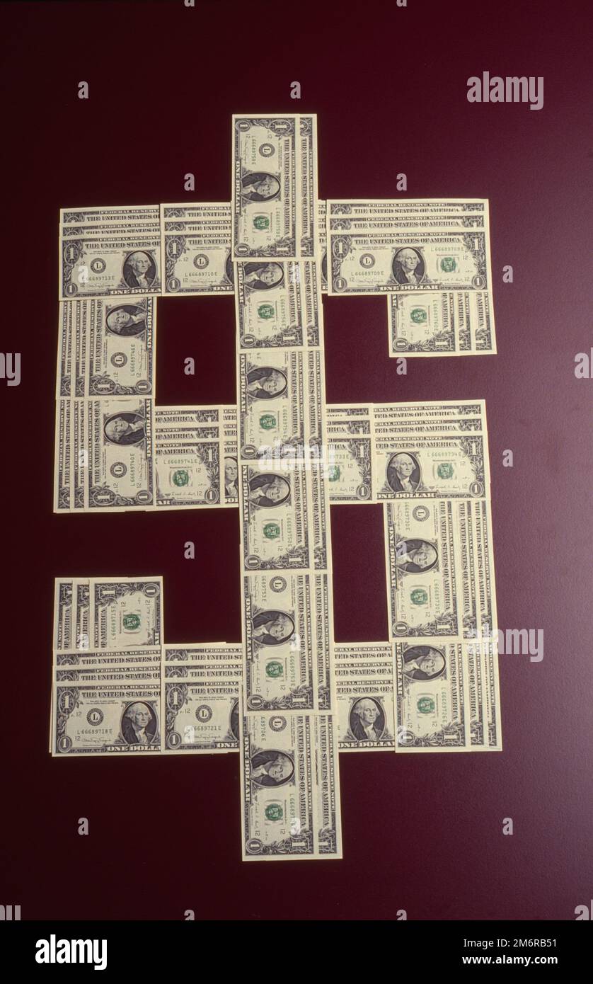 Symbolic photo of a dollar sign using US paper currency Stock Photo - Alamy