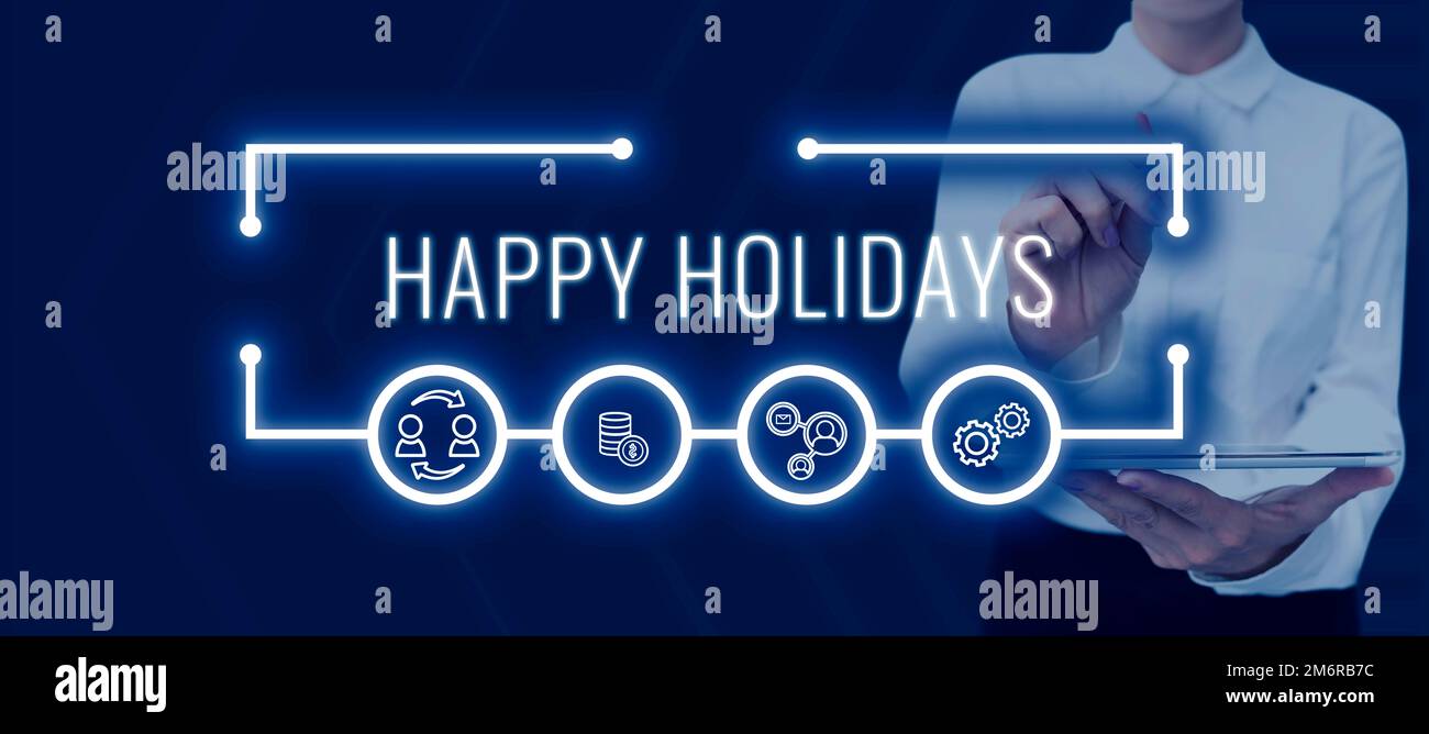 Conceptual display Happy Holidays. Business showcase greeting used to ...