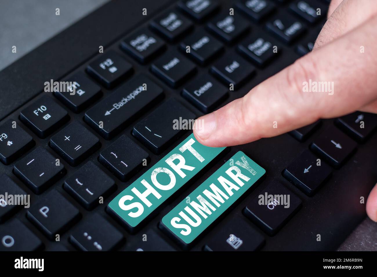 Sign displaying Short Summary. Business overview Brief statement of ...