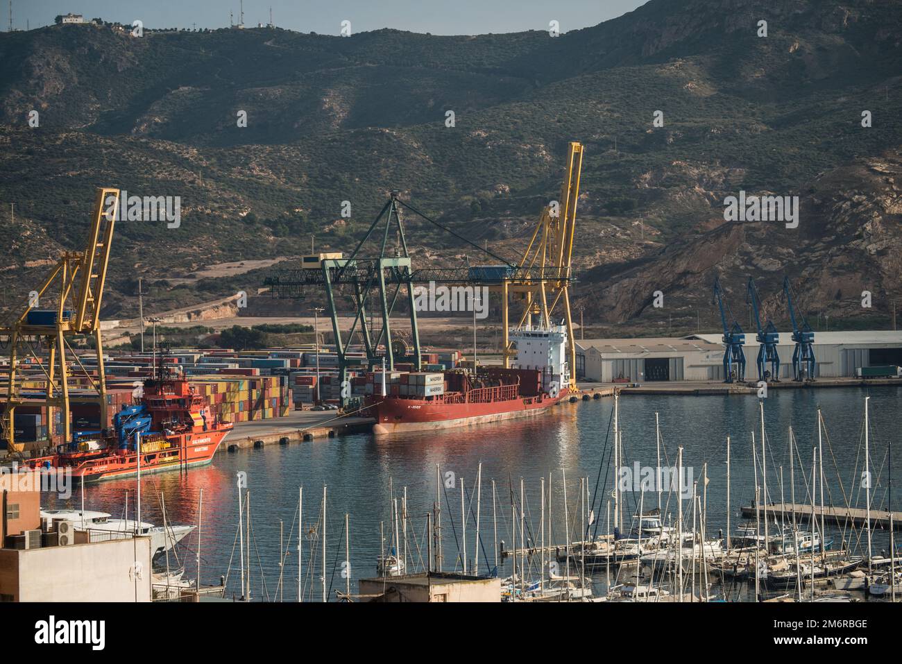 Cargo Port, Cartagena, Murcia, Espana Stock Photo - Alamy